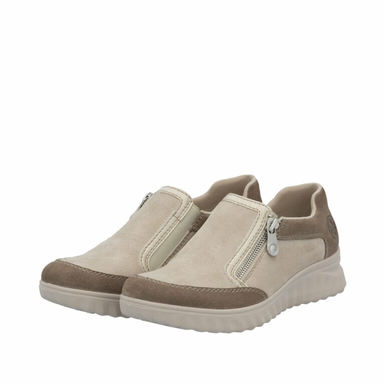 Rieker sko til dame i beige/sand | ægte skind | ®Rieker-shop.dk