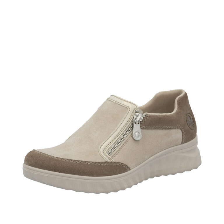 Rieker sko til dame i beige/sand | ægte skind | ®Rieker-shop.dk