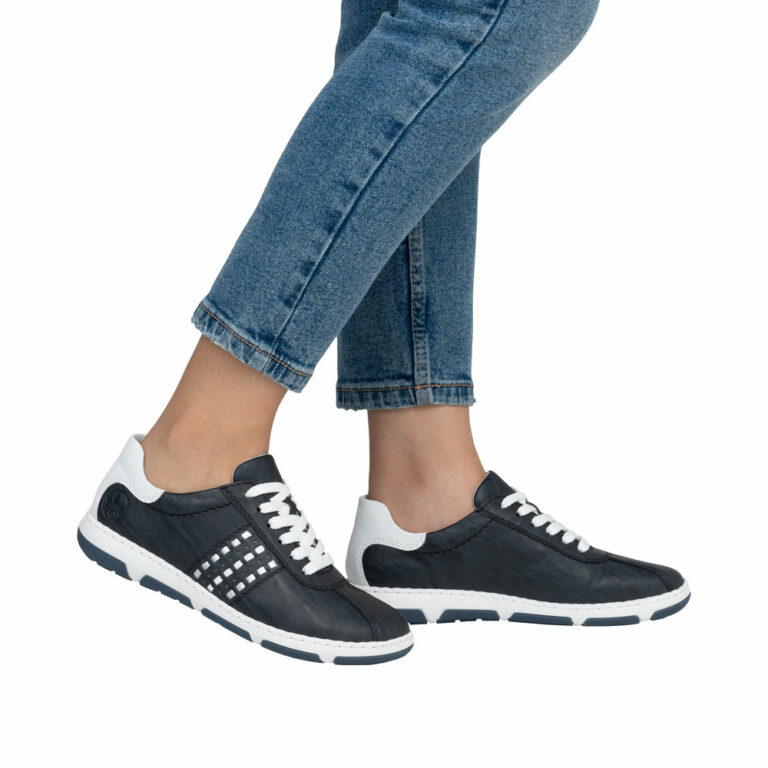 Rieker sneakers til dame i blå | ekstra vidde H | ®Rieker-shop.dk
