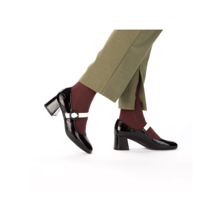 Rieker pumps til dame i sort lak | Skindindersål | ®Rieker-shop.dk