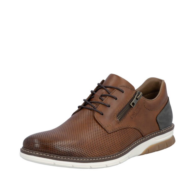 Rieker herresko i brun | Skind overdel + lynlås | ®Rieker-shop.dk